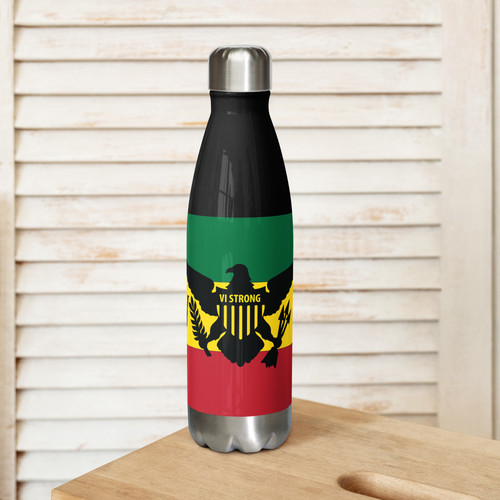 U.S. Virgin Islands Flag Rasta Stainless Steel Water Bottle | GemFromRock