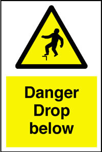 Danger Drop Below Sign/Sticker | safetysigncentre