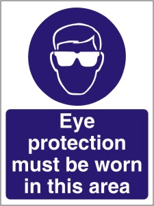 Eye Protection Must be Worn Sign/Sticker | safetysigncentre