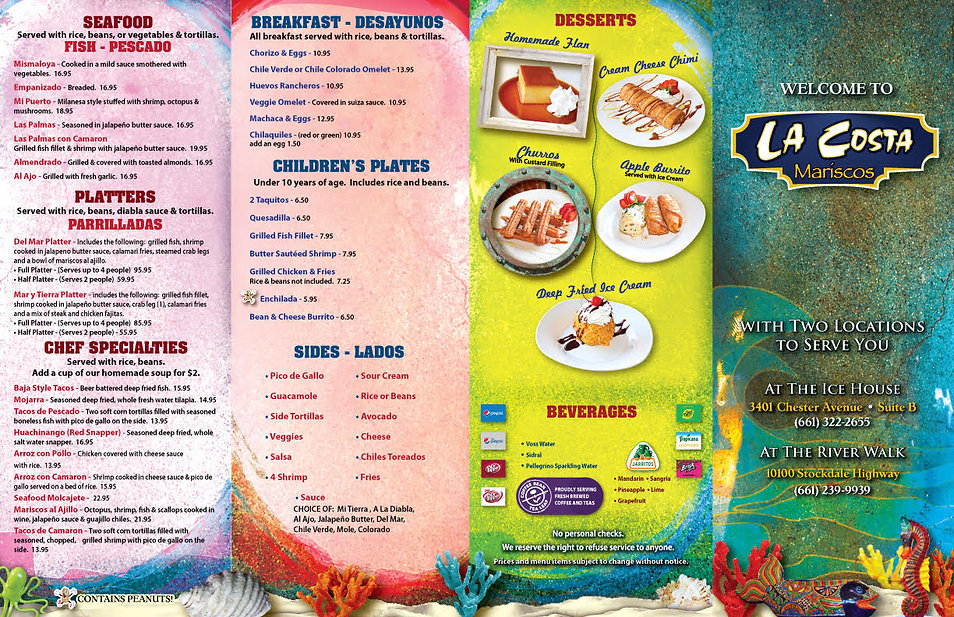 Menu | La Costa Mariscos