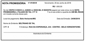 Como preencher uma Nota Promissória? MODELO