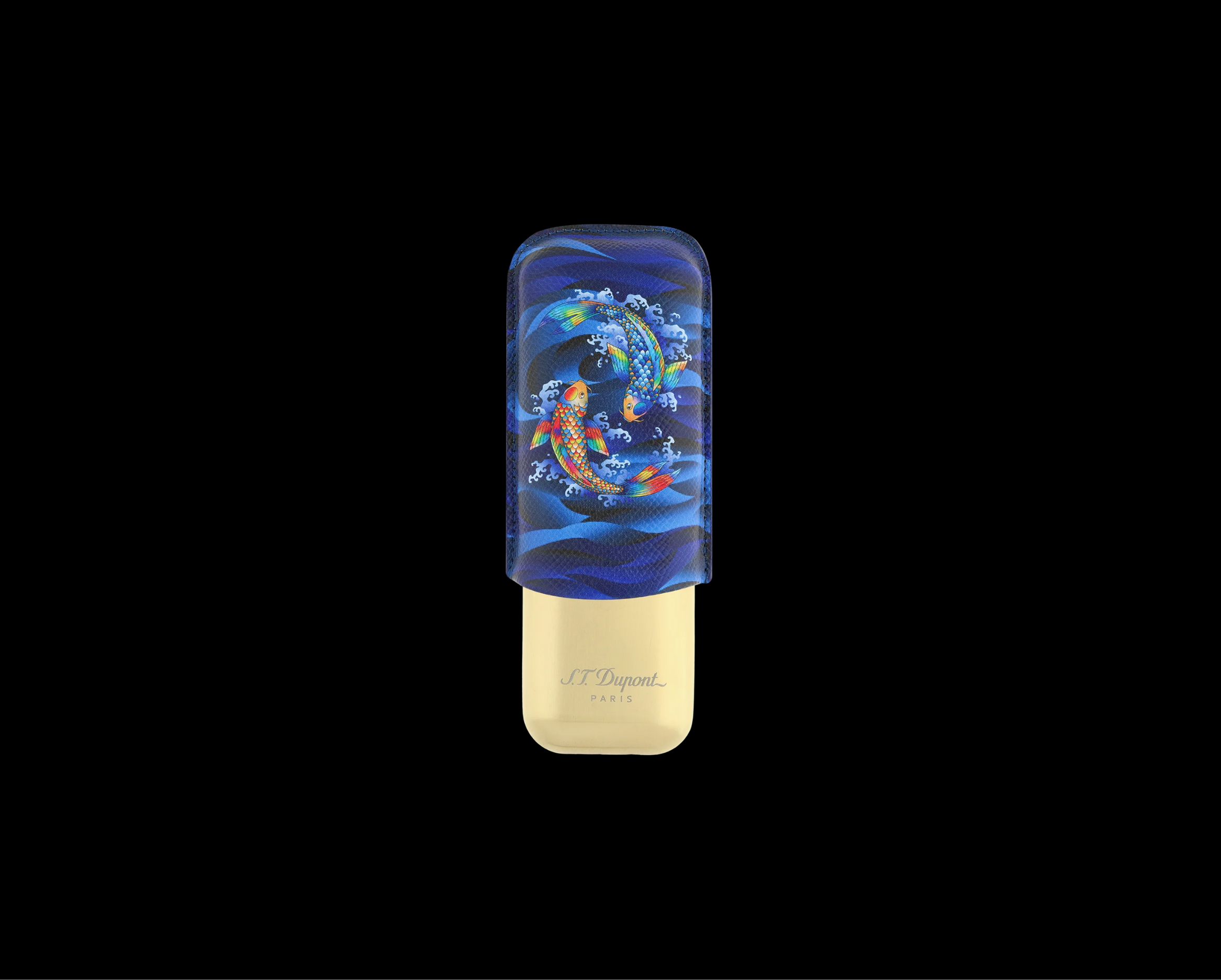 2 CIGAR CASE GOLDEN KOI FISH BLUE KOI FISH | Havana City Cigar