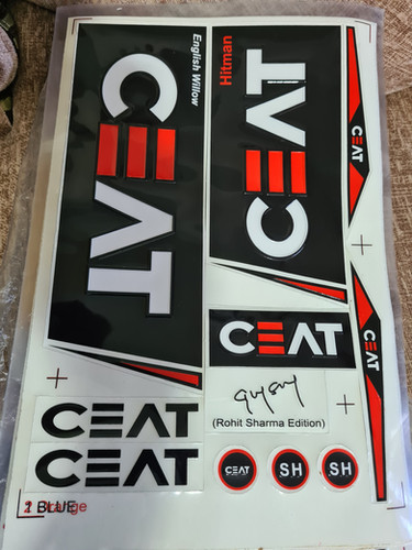 *3D/EMBOSSED*CEAT HITMAN ROHIT SHARMA EDITION CRICKET BAT STICKERS ...