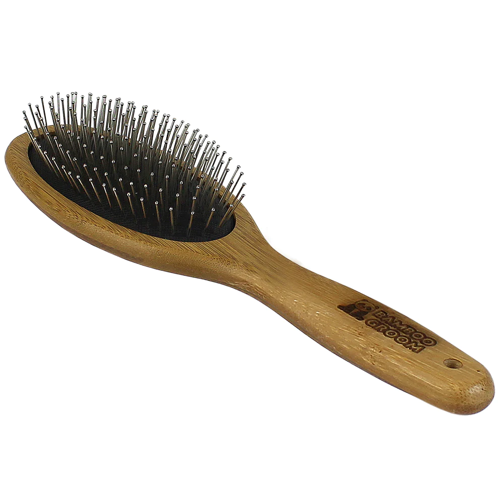 Bamboo Groom - Oval Pin Brush with Stainless Steel Pins | Bewow ...