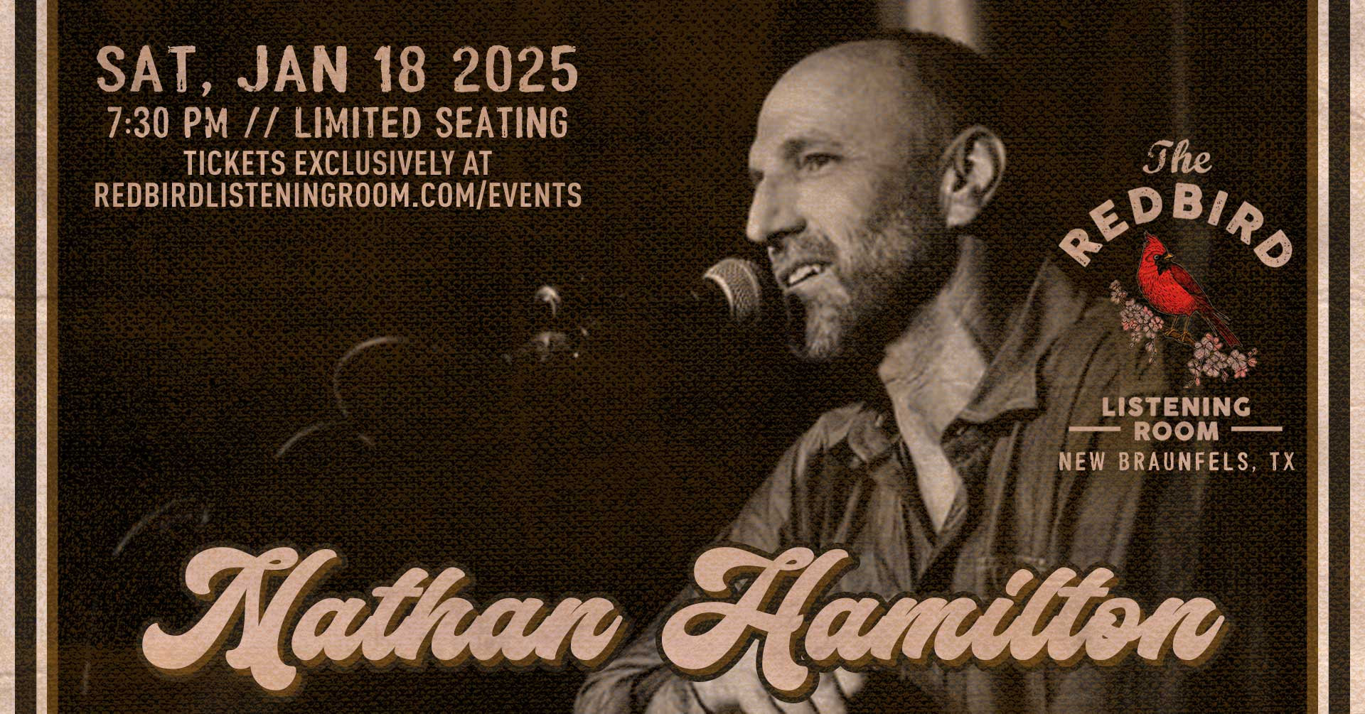 Nathan Hamilton @ The Redbird - 7:30 pm | TheRedbirdNBTX