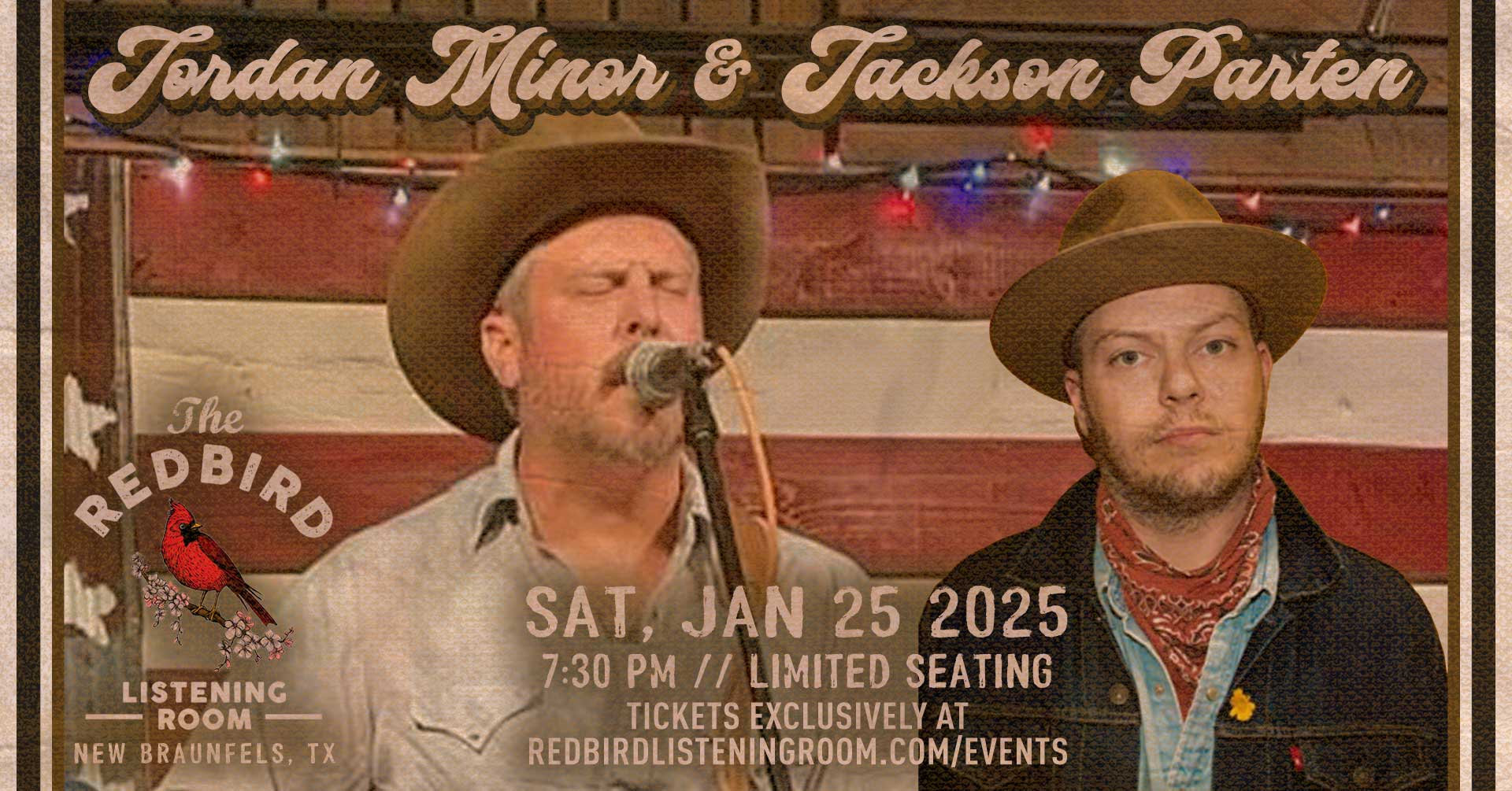 Jordan Minor & Jackson Parten @ The Redbird - 7:30 pm | TheRedbirdNBTX