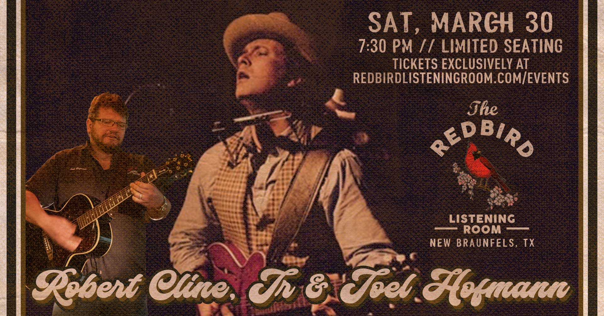 Robert Cline Jr & Joel Hofmann @ The Redbird - 7:30 pm | TheRedbirdNBTX