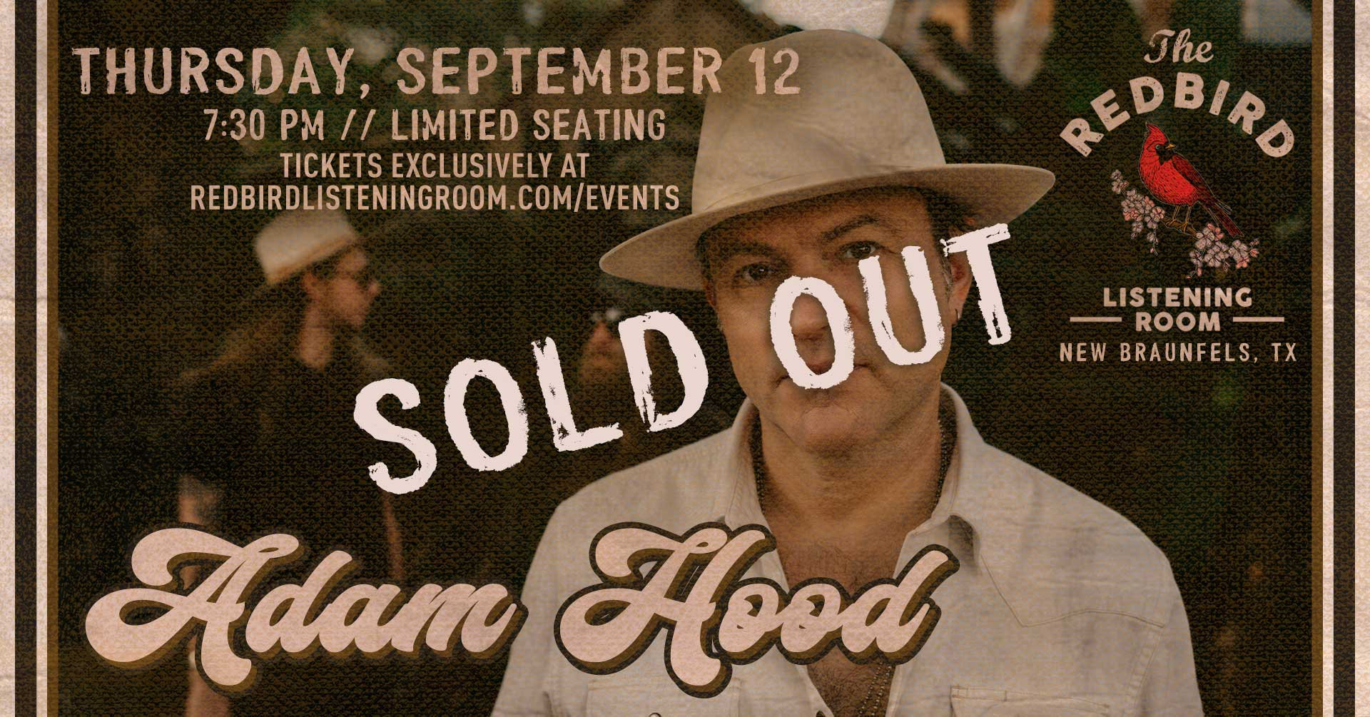 Adam Hood @ The Redbird - 7:30 pm | TheRedbirdNBTX
