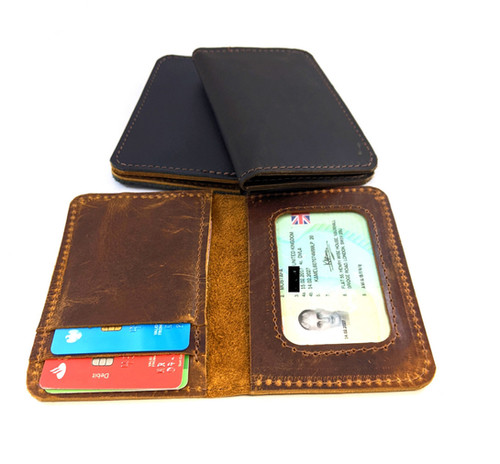 LEATHER ID CARD wallet (personalised | cactus leather