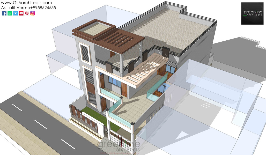 30X70 Feet House deisgn | greenline architects | GLA