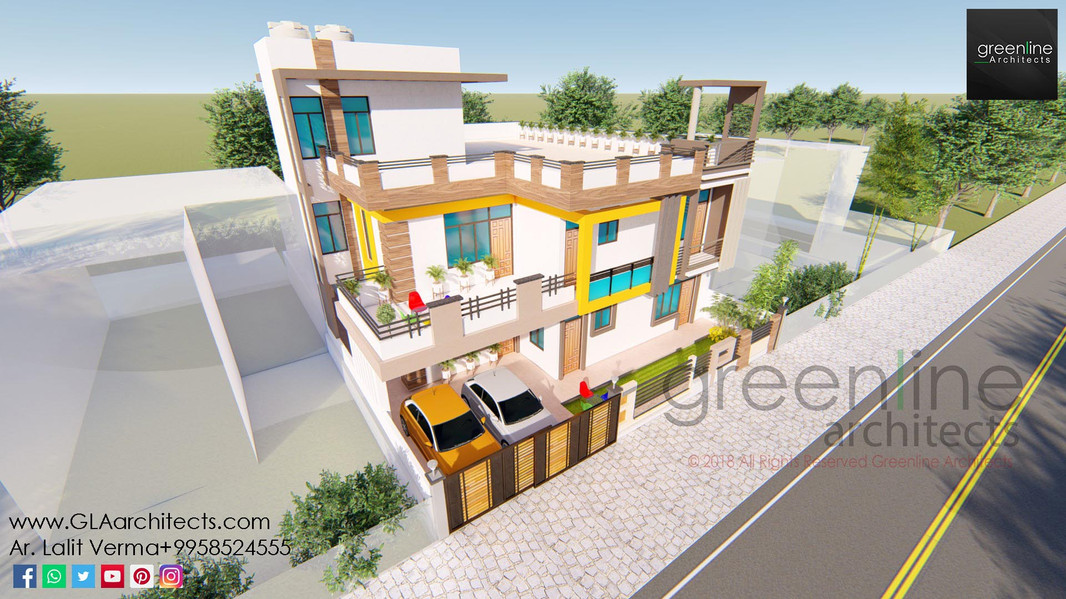 45X65 Feet House Design | greenline architects | GLA