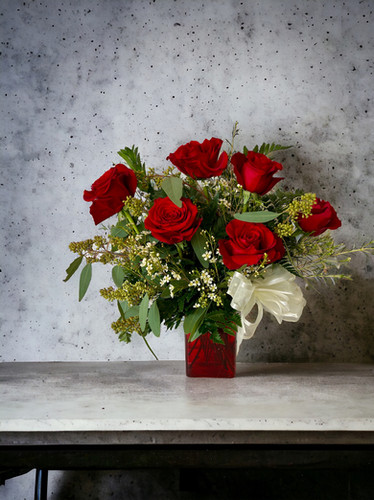 Six Arranged Red Roses | BowKay Designs | Local Flower Delivery in ...