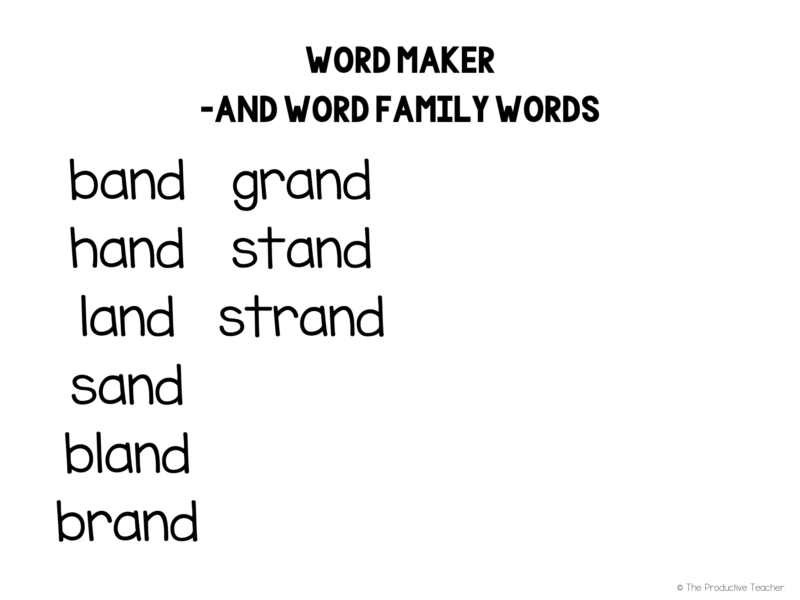 Free Short A Word Lists