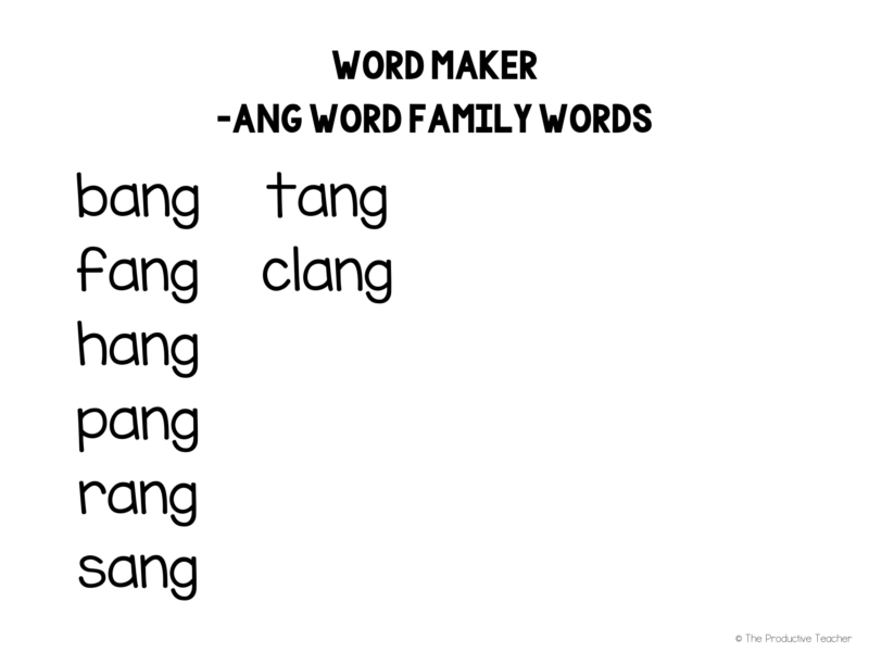 Free Short A Word Lists