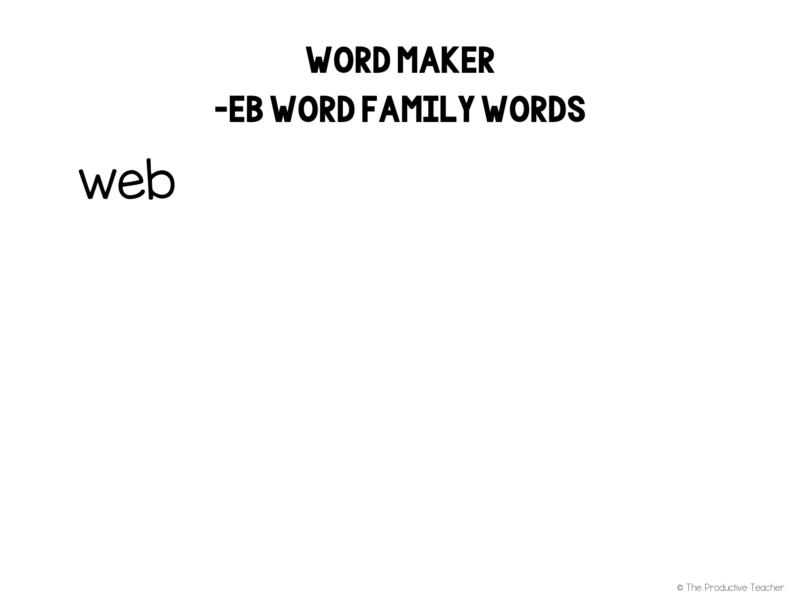 Free Short E Word Families Word Lists