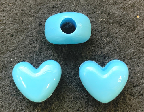 Opaque Baby Blue Vertical Heart Pony Beads | Shop Boleks