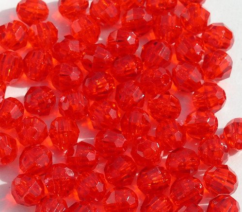 #17 - Transparent Christmas Red 6mm Faceted Beads | Shop Boleks