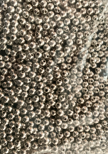 6mm Round Metallic Silver Pearls | Shop Boleks