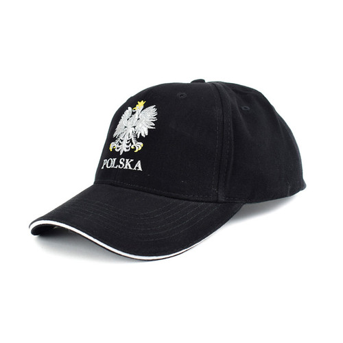 Polish Baseball Cap, Polska (Poland) & Eagle, Black | Polish Pride of MI