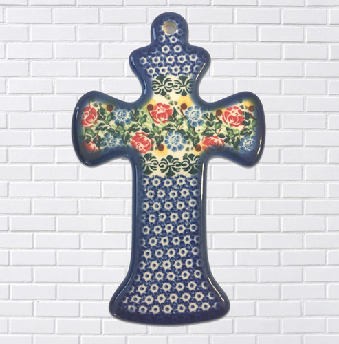 Polish Pottery, Cross – Carnations | Polish Pride of MI