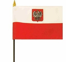 Polish Flag, 4"x6"Mini on a Stick | Polish Pride of MI