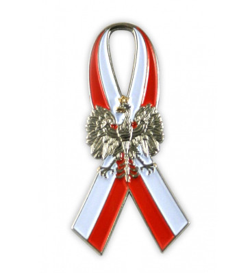 Polish Pin, Ribbon with Eagle | Polish Pride of MI