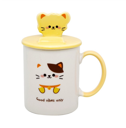MINISO Cartoon Series Ceramic Cup With Lid 340ml | GOPI