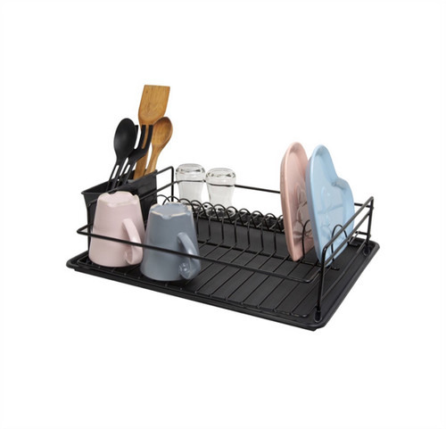 Single Layer Plate Rack Black | anidecor
