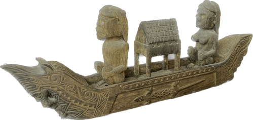 Asian Wood Carved Boat | azariruggallery