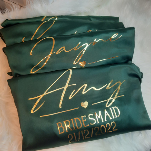 Personalised Wedding robes - Forest green | I DO FOR YOU
