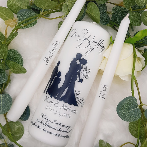 Silhouette Wedding candles | Custom Unity set | I DO FOR YOU