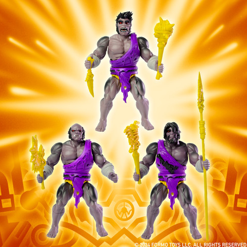 Brukteror Cave Men Tribe Savage Grunts Army 3-Pack 5.5" Figures Boxed ...