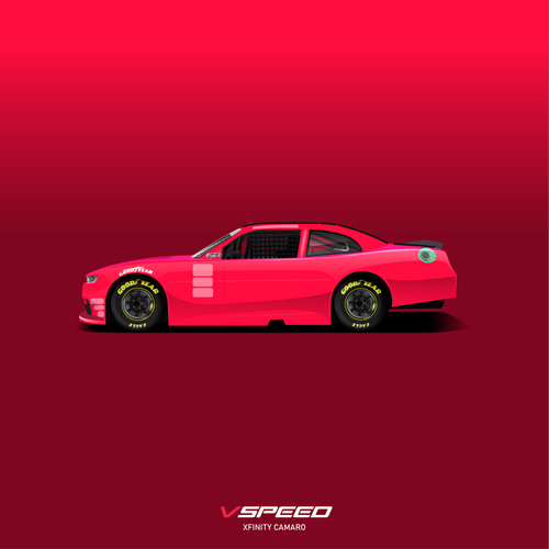 Chevy Camaro Xfinity NASCAR Side View Template | VSPEED