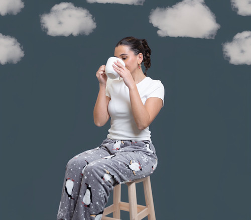 FLUFFY PJ PANTS PENGUIN | Boutique Deeva