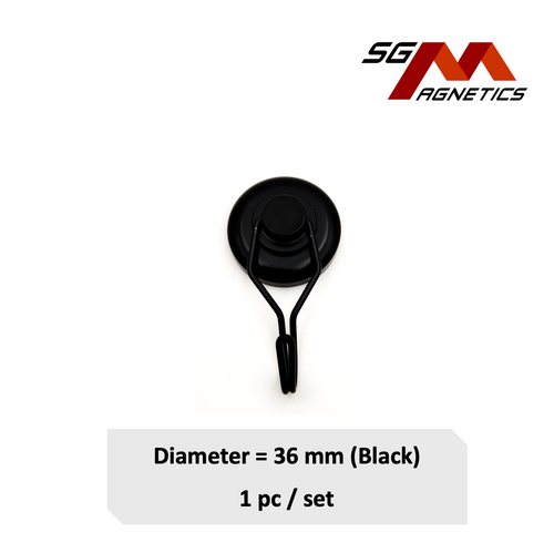 36mm Black 360° Swivel Hook Pot SGNPG36 - Neodymium Magnet - 1pc | SG ...