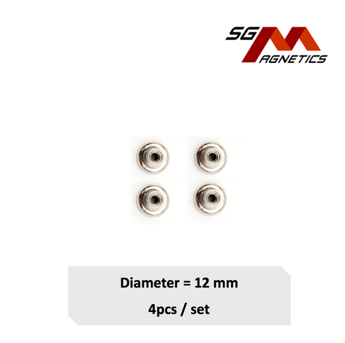 12mm Internal Threaded Bushing Pot SGNPD12 - Neodymium Magnet - 4pcs ...