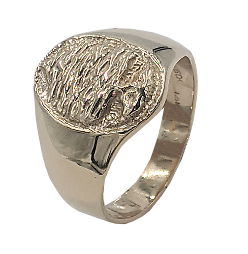 14K Yellow Gold Maronite Cedar Tree Ring | Abby's Gold and Gems