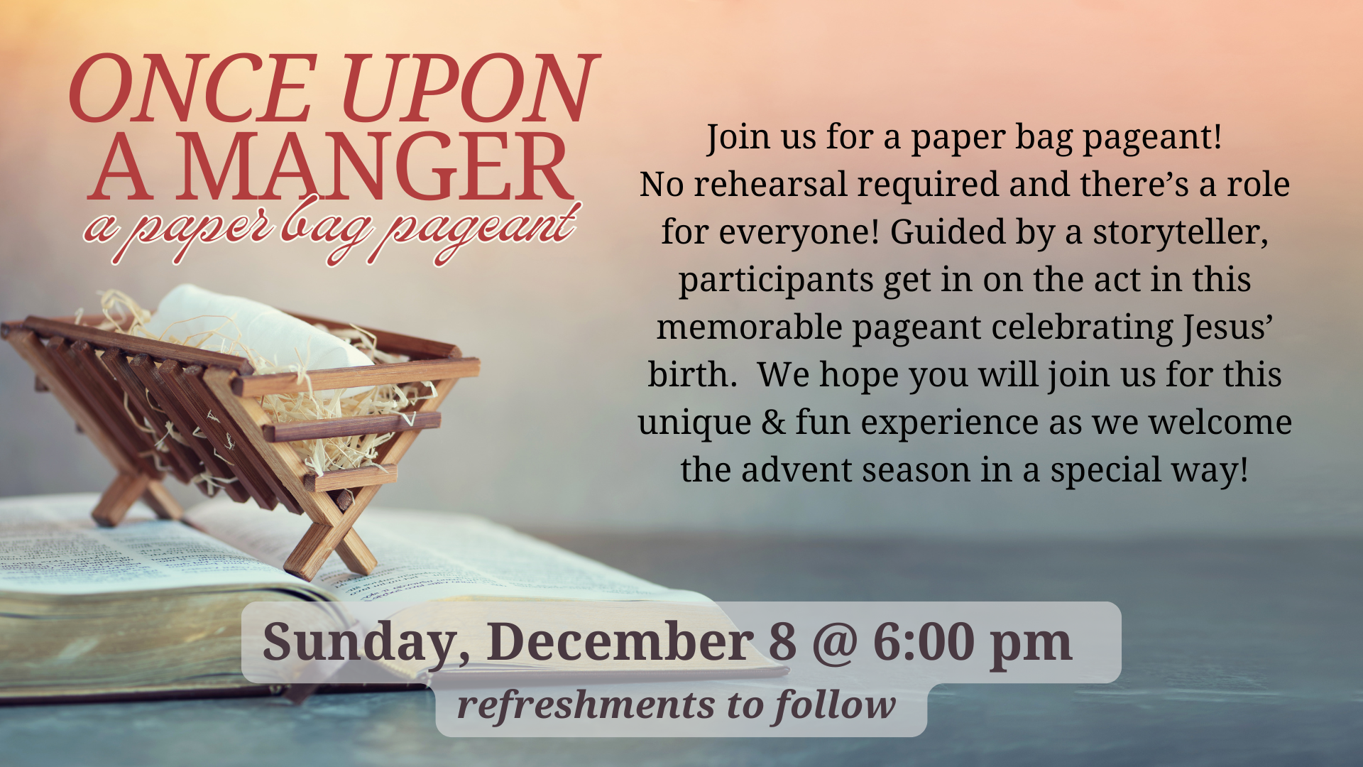 Christmas Paper Bag Pageant: Once Upon A Manger | goochlandbaptistch