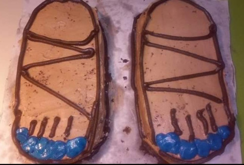 Feet With Sandals Cake | Castle Bakery
