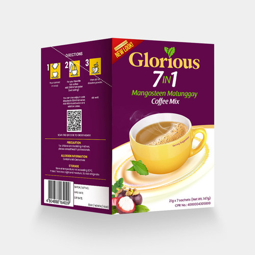 Glorious 7in1 Mangosteen-Malunggay Coffee | Glorious
