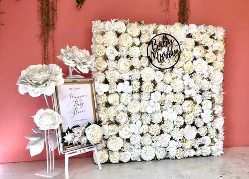 “White & Gold” Flower wall | Giant Flowers Au
