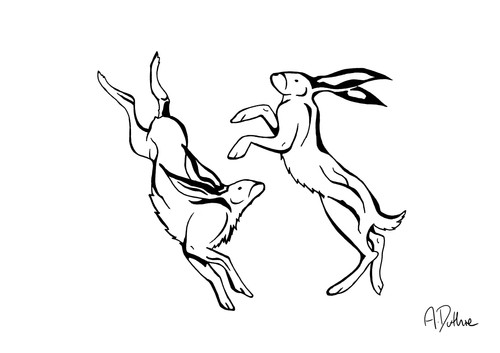 Dancing Hares - art print | Alice Duthie Artist