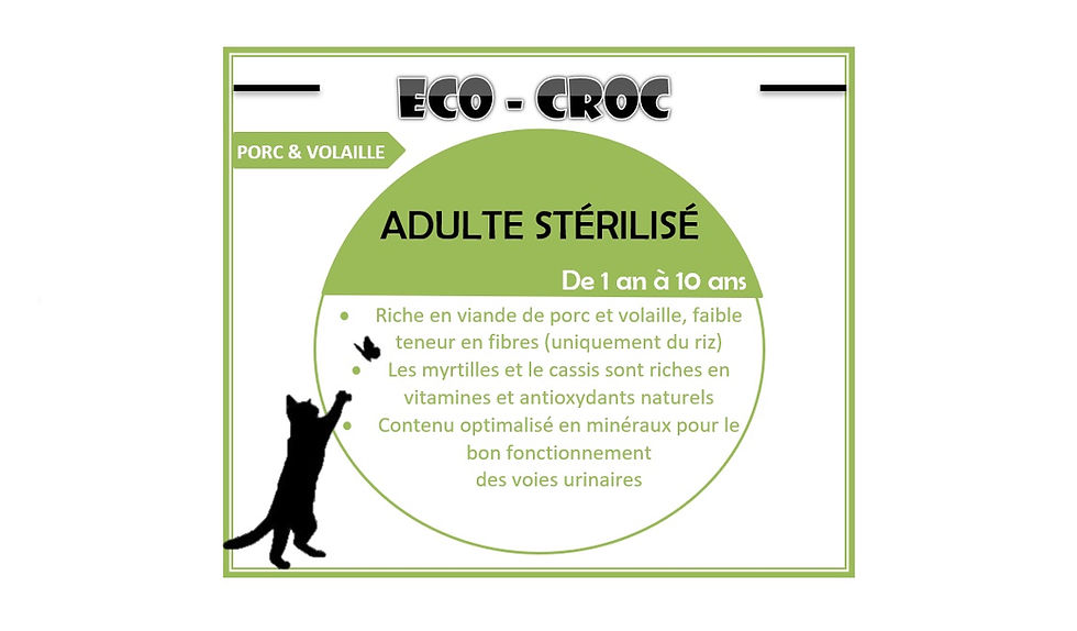 ECO-CROC Chat ADULTE STÉRILISÉ (par kg) | Eco Croc