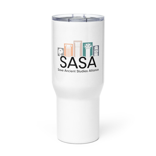 SASA logo travel mug | Save Ancient Studies