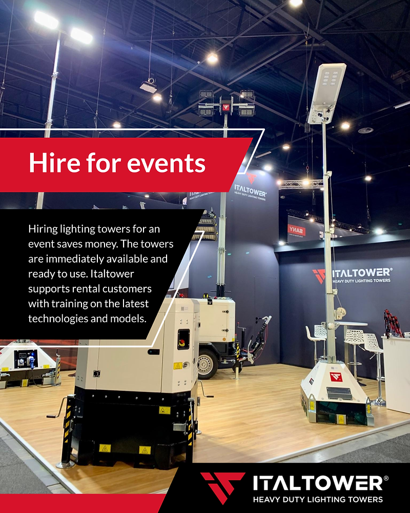 Hire lighting towers for events