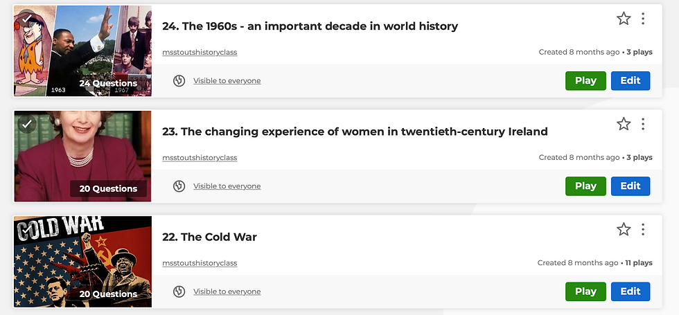 Miss Stout's History Class | Senior Cycle History