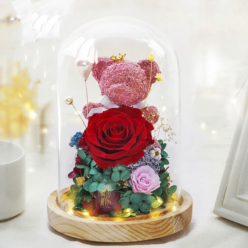 Aurora Preserved Rose Flower Dome | THEFLOWERETSG