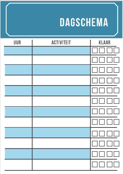 Maak supersnel je eigen dagschema met deze handige template!