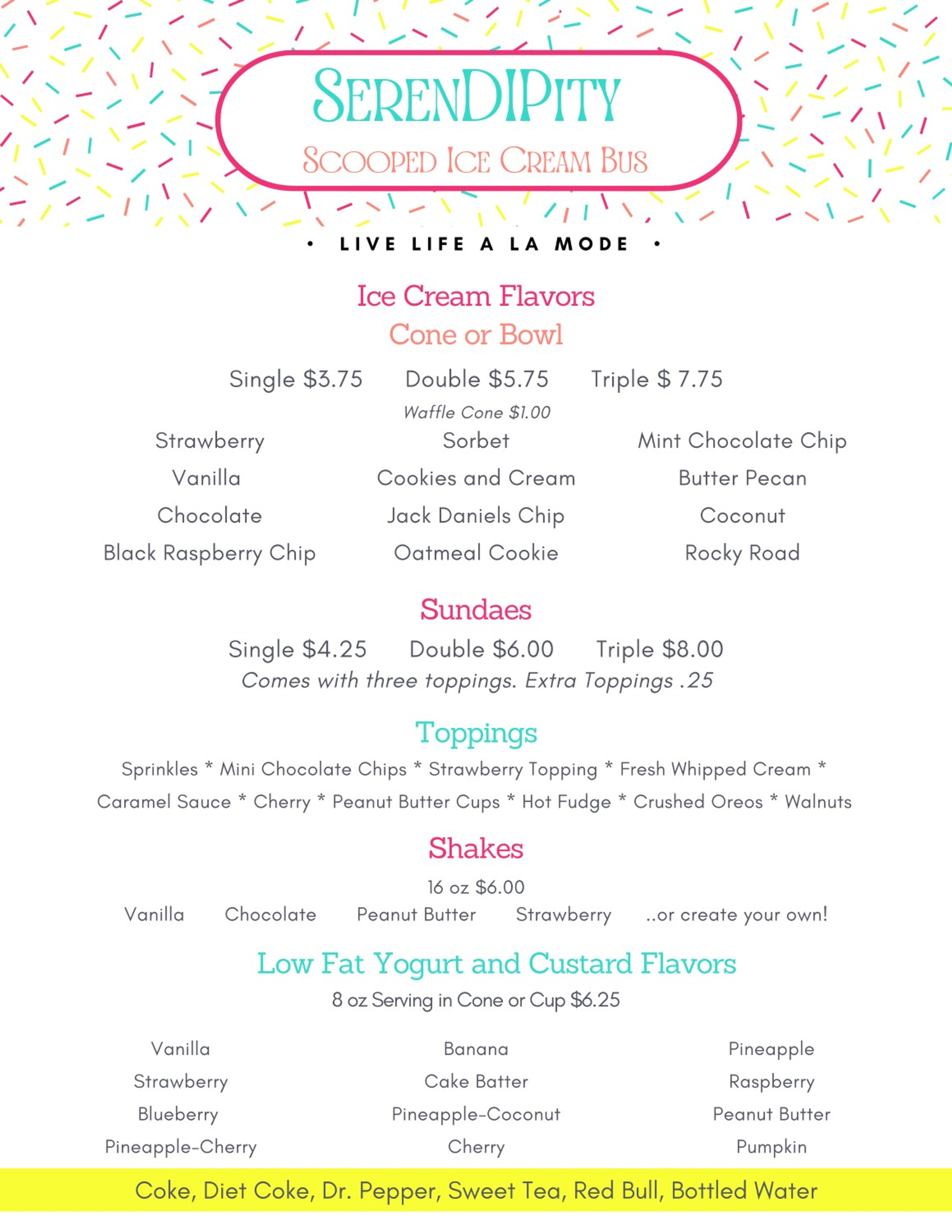 The Treats Menu | SerenDIPity