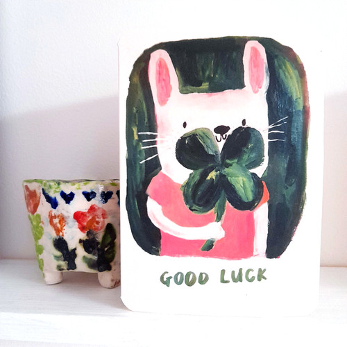 GOOD LUCK CLOVER CARD | Laura Skilbeck